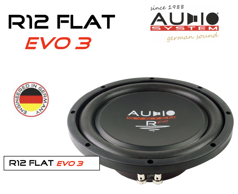 Audio System R12 FLAT EVO3 Subwoofer 30 cm (12") 2 x 2 Ohm, 600 Watt Woofer